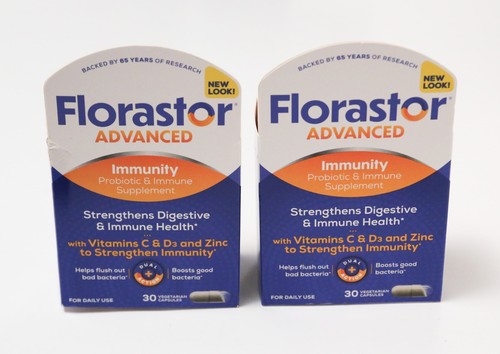 Florastor ADVANCED IMMUNITY Probiotic & Immune 2 Boxes TOTAL 60C EXP07 ...