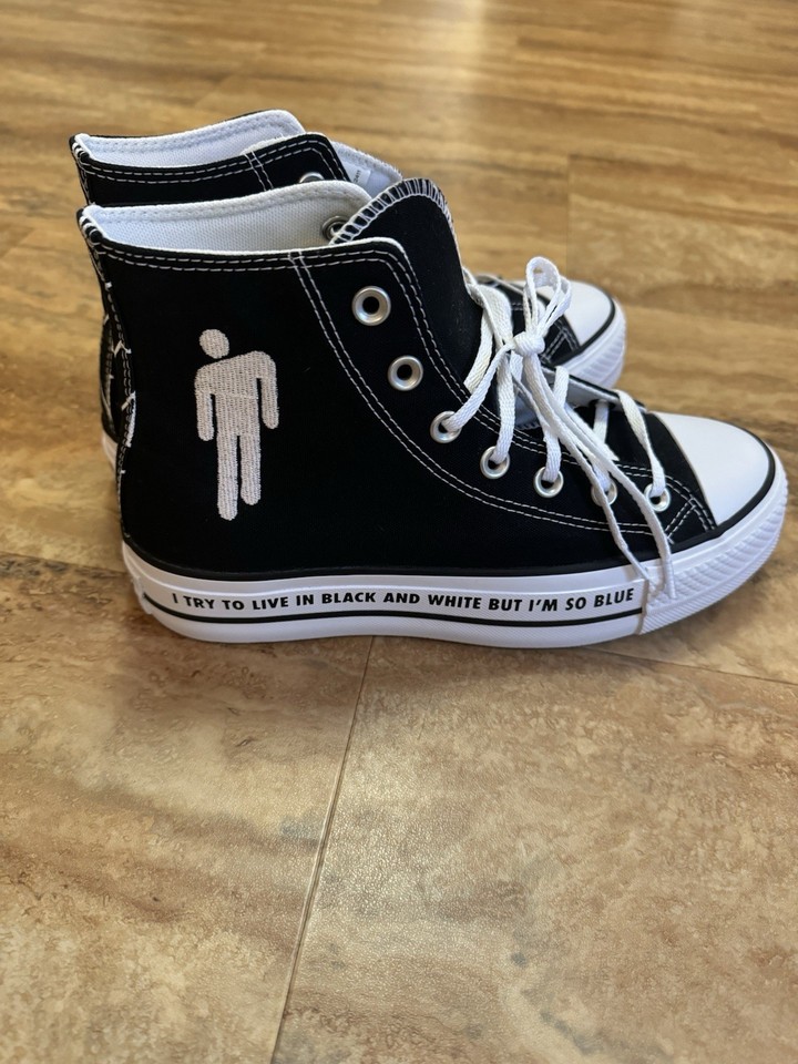 New In Box Converse X Billie Eilish Custom Collab Black Platform Blosh ...