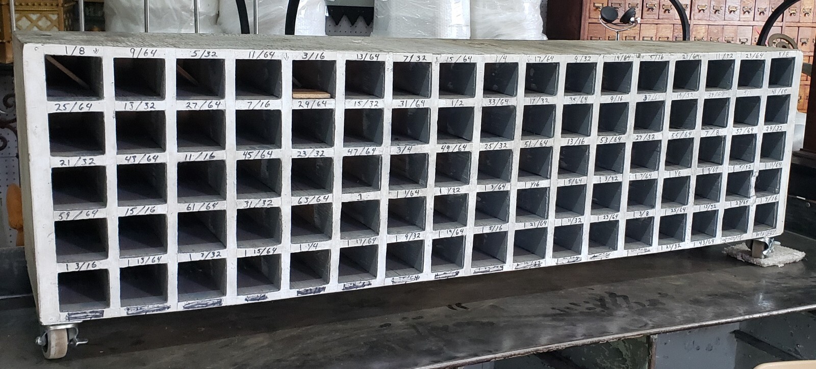 Industrial Salvage Portable Bolt Bin on Casters with 85 Bins GA9334 | eBay