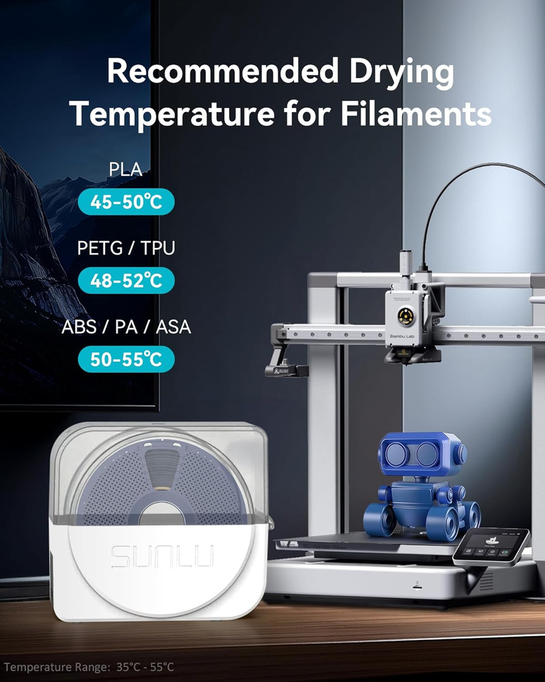 SUNLU Filament Dryer S1 Plus Built-in Circulation Fan Filament Dryer ...