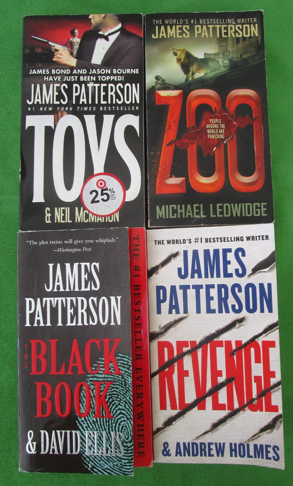 SET OF 4 PB STANDALONE NOVELS BY JAMES PATTERSON: TOYS; ZOO; BLACK BOOK ...