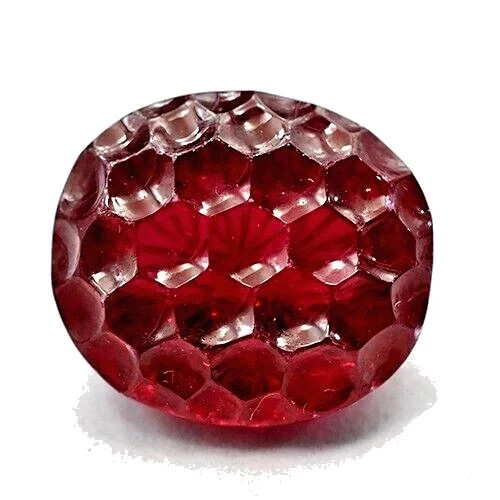 17.45 Ct Natural Certified Red Ruby Honeycomb loose Gemstone Oval Cut ...