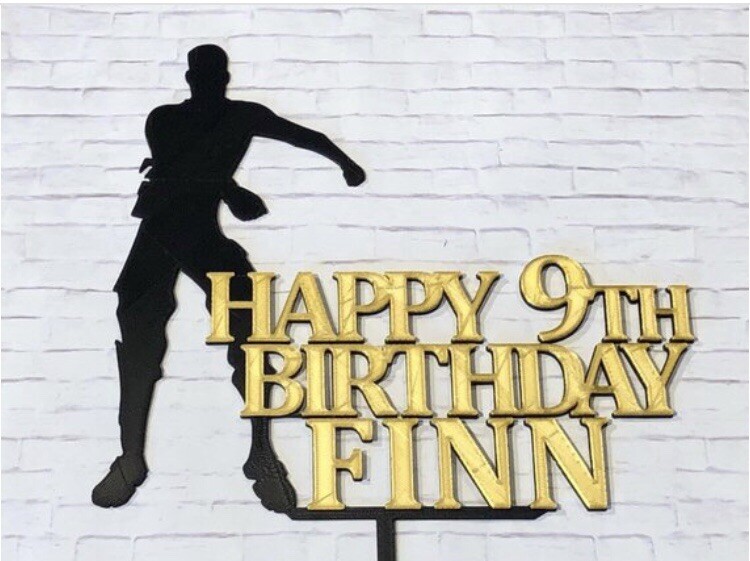 Floss Silhouette Fort Celebration Nite Custom Cake Topper Video Game ...