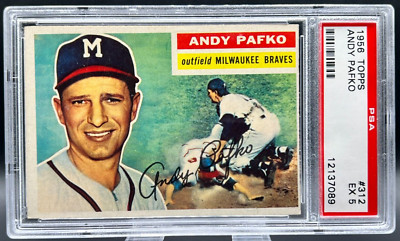 1956 Topps Andy Pafko PSA 5 Excellent Milwaukee Braves Gray Back Card ...
