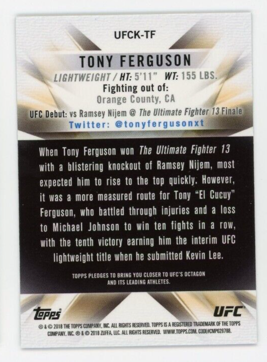2018 Topps Chrome UFC Knockout Tony Ferguson #UFCK-TF | eBay