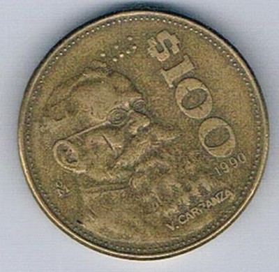 1990 MEXICO MEXICAN $100 PESO COIN EAGLE SNAKE | eBay