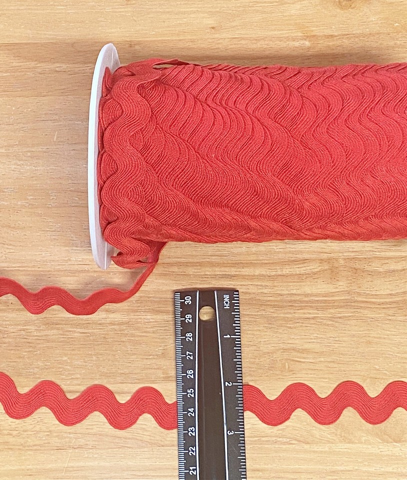 3 Yards of Red 1" Ric Rac Sewing Trim, Rick Rack, Crafts, Scrapbooking ...