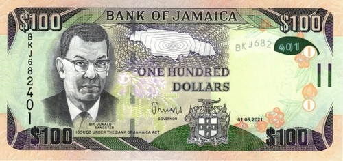 Jamaica 100 Dollars 2021 Currency Bill. One Hundred Jamaican Dollar ...