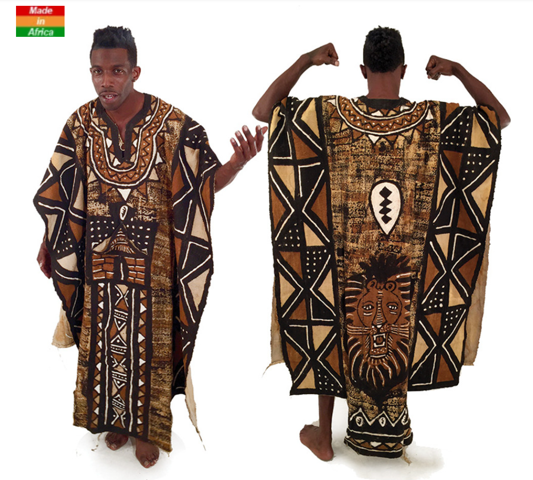 Men's Authentic African Mud cloth Robe (Fit for a King) The Lion | eBay