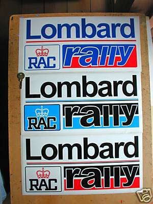 Lombard RAC Rally Plate STICKER 15" Car Classic GB Great Britain Choice ...
