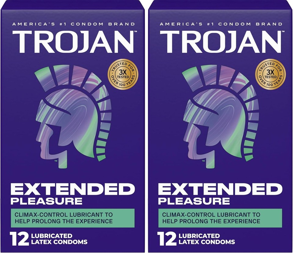 TROJAN EXTENDED PLEASURE Climax Control Condoms Select Size, (Free ...