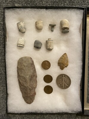Antique Artifact Collection Civil War Stone Bullet Arrowhead 1945 ...