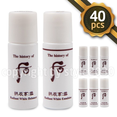 The history of Whoo Seol Radiant White Balancer Emulsion Set 40pcs ...