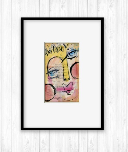 Original Funky Face 96 Mixed-media painting | eBay