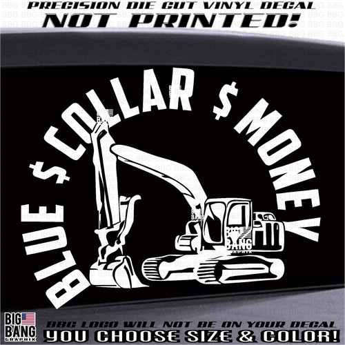 BLUE COLLAR HARD WORK Heavy Equipment Operator HEO USA Vinyl Decal ...