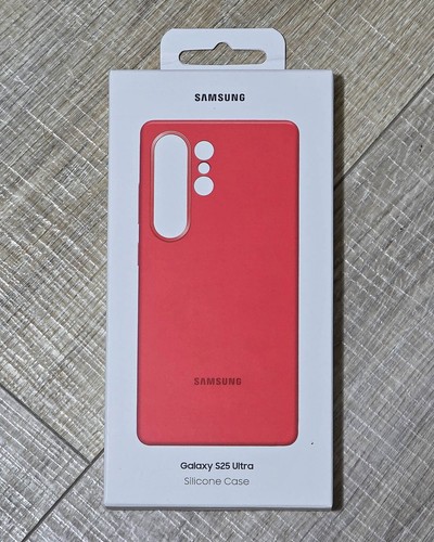 Genuine Samsung Galaxy S25 Ultra Silicone Cover Original Soft Touch RED ...
