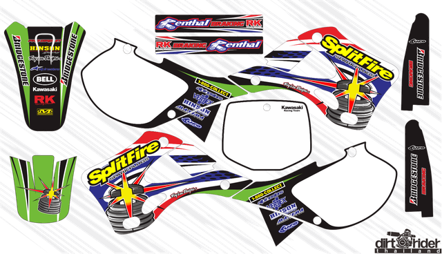 170824 Splitfire Kawasaki KX 125 250 1999-2002 Decals Stickers Graphics ...