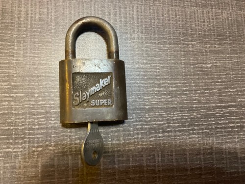 Vintage SLAYMAKER "SUPER" LOCK AND KEY - Brass Padlock | eBay