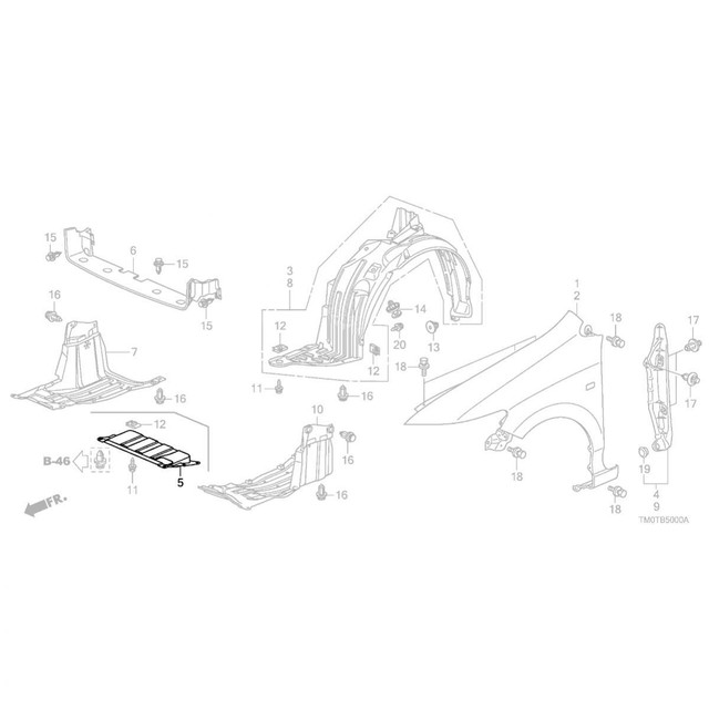 74111-TM0-T00 Splash Guardctr HONDA Genuine OEM Part for sale online | eBay