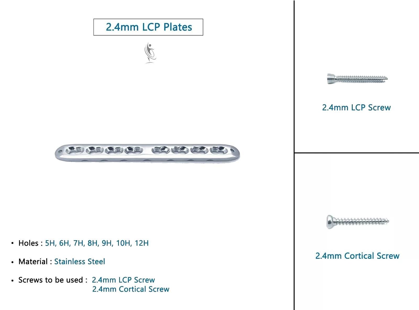 2.4mm LCP Plates set of 7 pcs with 50 LCP Screws veterinary instrument ...