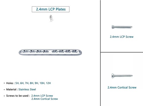2.4mm LCP Plates set of 7 pcs with 50 LCP Screws veterinary instrument ...