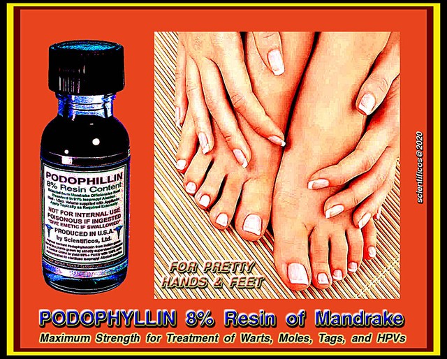 8% Podophyllin Resin in 15ml 91% Isopropyl Alcohol for hands and feet ...