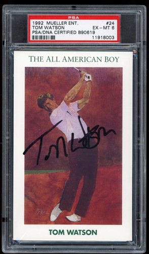 1992 Mueller Enterprises Golf's Greatest Autographed Tom Watson PSA/DNA ...