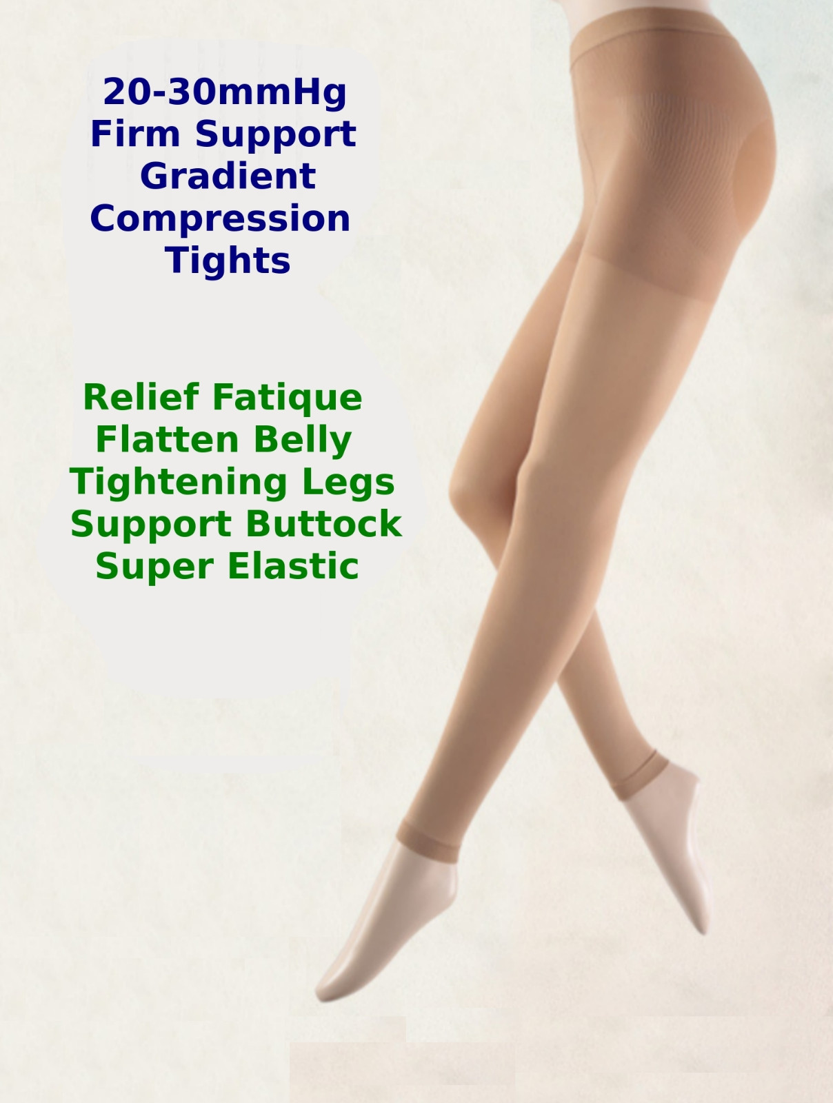 Therapy 20-30 mmHg Firm Support Compression Tights Pantyhose Stockings ...