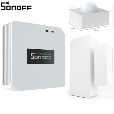 SONOFF RF Bridge Gateway R2 433MHz DW2 Door Window PIR3 Motion Sensor ...
