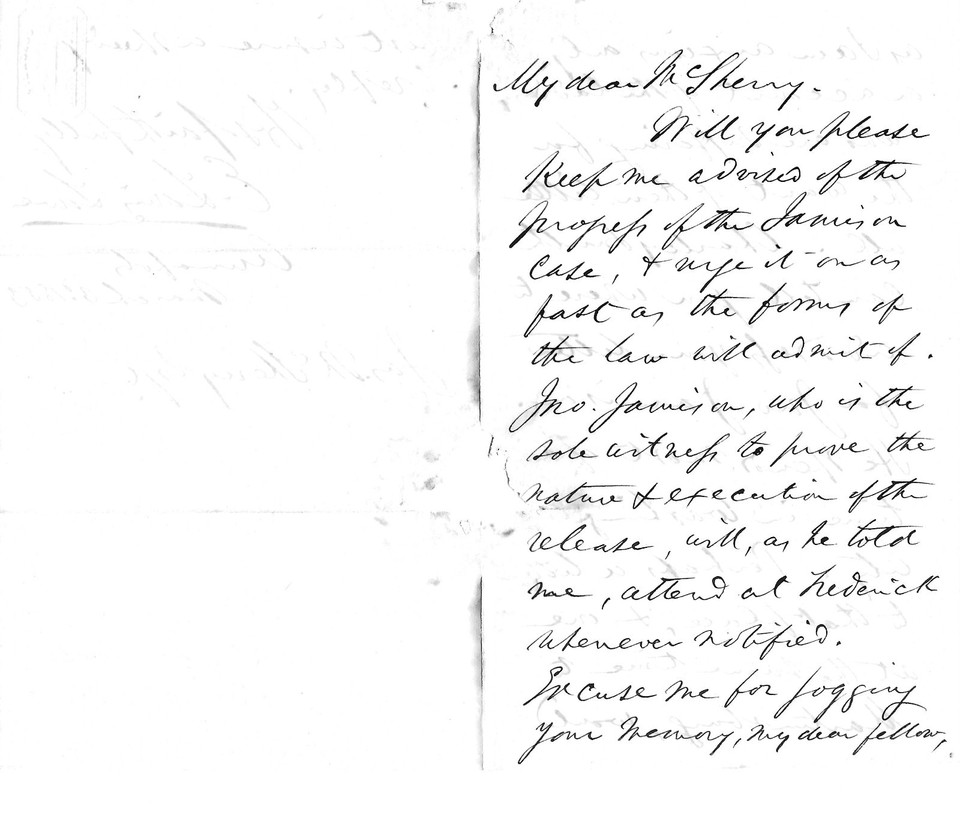 Frederick MD Cover Enoch Louis Lowe James McSherry Letter 1853 RARE ...