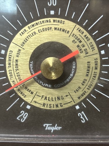 Vintage Taylor Instruments Genuine Mahogany Weather Station Temperature ...