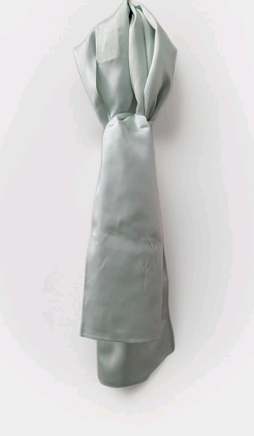 St. John silk scarf Very Pale Seafoam 13 X 42" - Gem