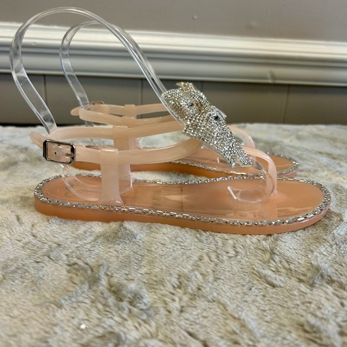 Jessica Simpson Girls Sz 13 T Silver & Pink Thong Sandals Bow NWOT | eBay