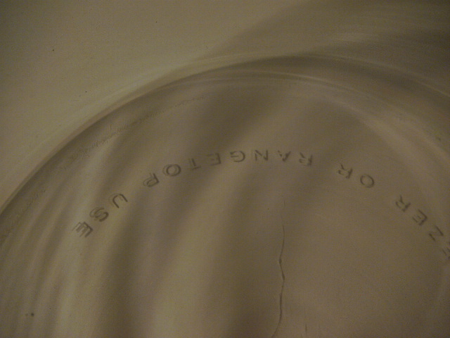 PYREX CLEAR GLASS ROUND CARAFE 3.50" WITH TABS & PINEAPPLE HEART TULIP ...