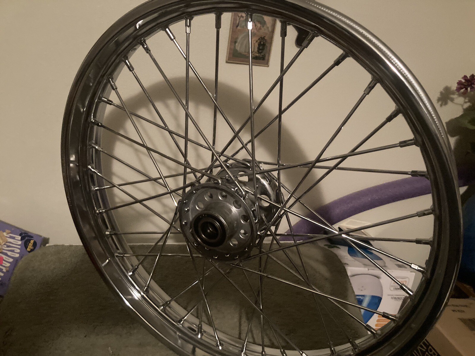 ALL CHROME 21” Star Hub Wheel For Harley Flathead Knucklehead Pan head ...