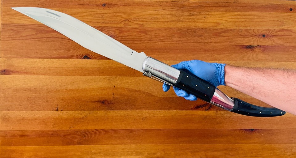 14" Gigantic Arabian Style Navaja Folding Knife Collectors Item Fully ...