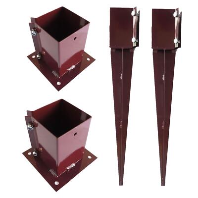 Fence Post Support Spikes & Shoes Bolt Down Holders 75mm / 100mm Garden ...