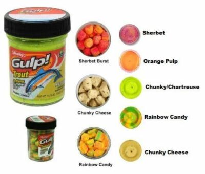 Berkley Gulp Powerbait Nuggets Trout Fishing Bait Jar - Choose Colour ...