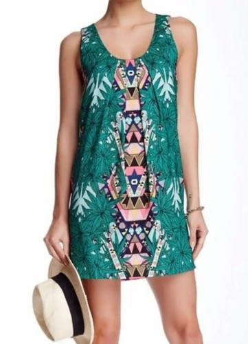 Mara Hoffman dress Green Maristar Printed Leaf Shift Dress Size M | eBay