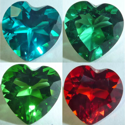 Lab Created Helenite Green Red Teal Heart (17 options) Gems since 1989 ...