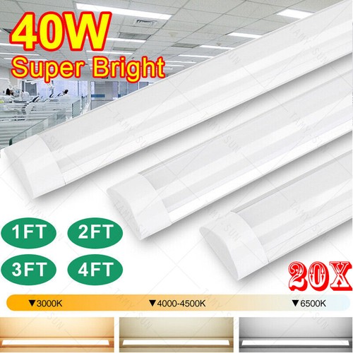 4FT 3FT LED Strip Lights Batten Tube Lights Office Shop Garage Ceiling ...
