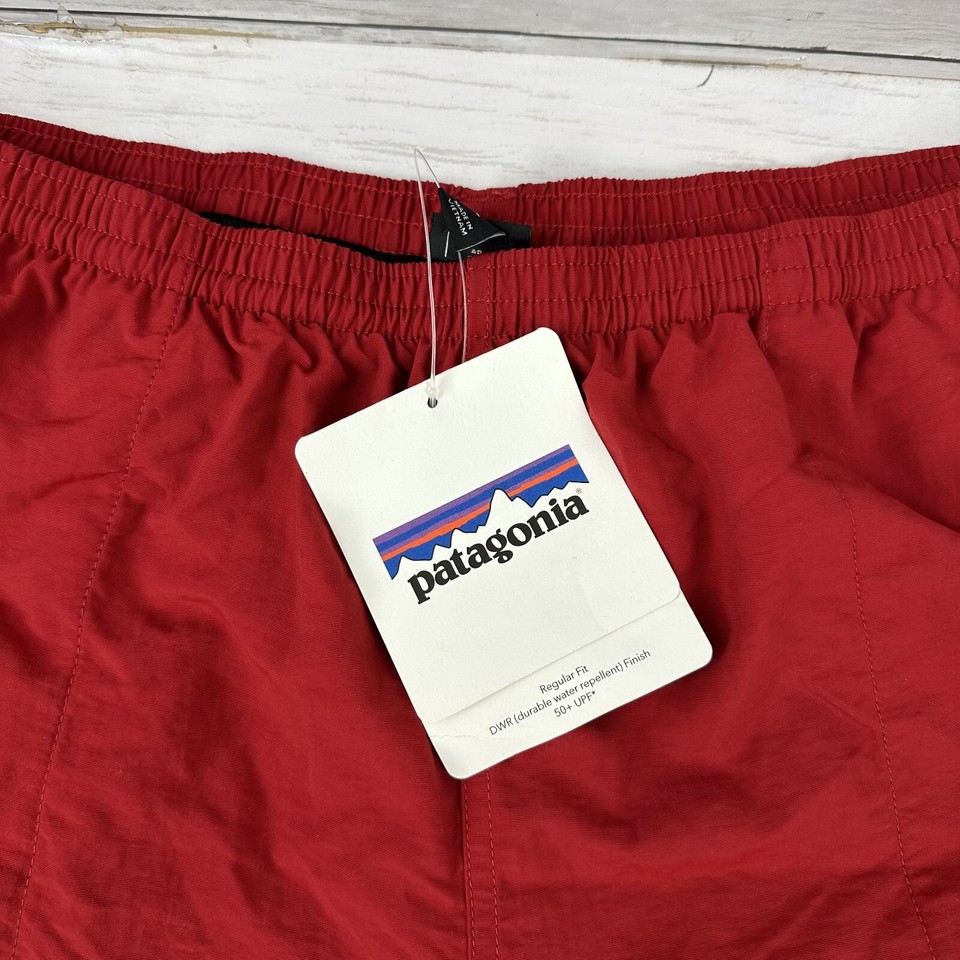 NWT Patagonia Baggies Longs 7" Shorts Red Mesh-Lined Men’s XL 36 waist ...