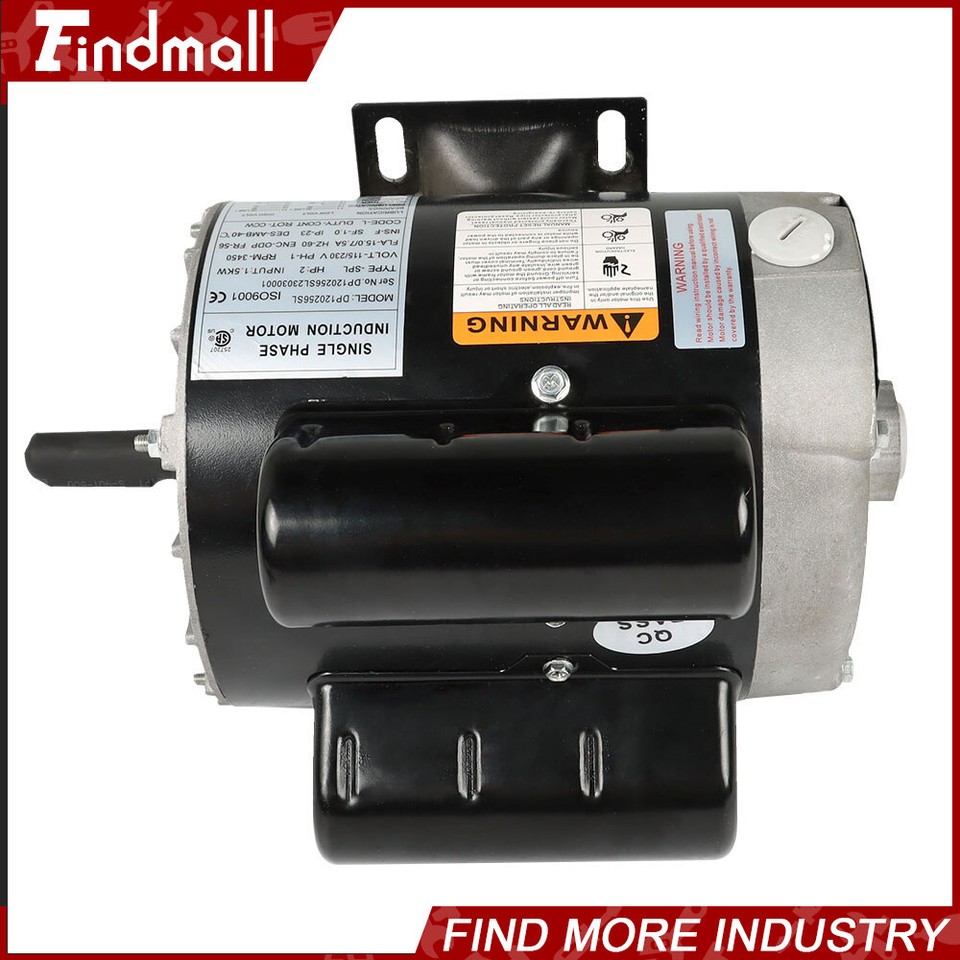 Compressor Duty 2 HP SPL Single Phase Electric Motor 3450 RPM 56 Frame ...