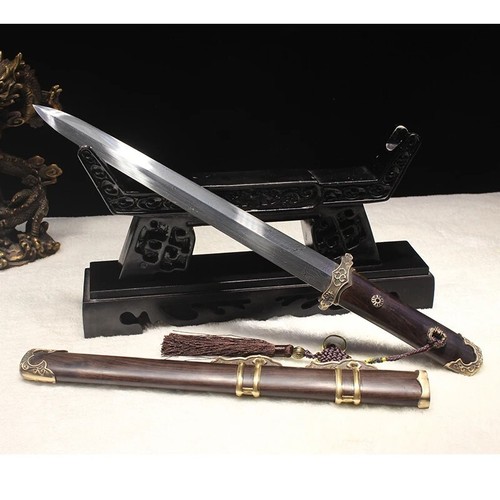 Double Edged Dagger Sword Mini Jian Folded Steel Blade Chinese Knife ...