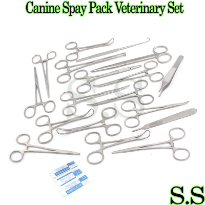 2 Sets Of 48 Pcs Canine Spay Pack Veterinary Surgical Instruments DS ...