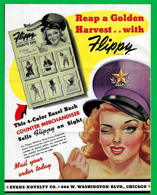 1942 PIN-UP CIGARETTE CASE AD ~ ELMER SIMMS CAMPBELL "ESKY" ARTWORK ...