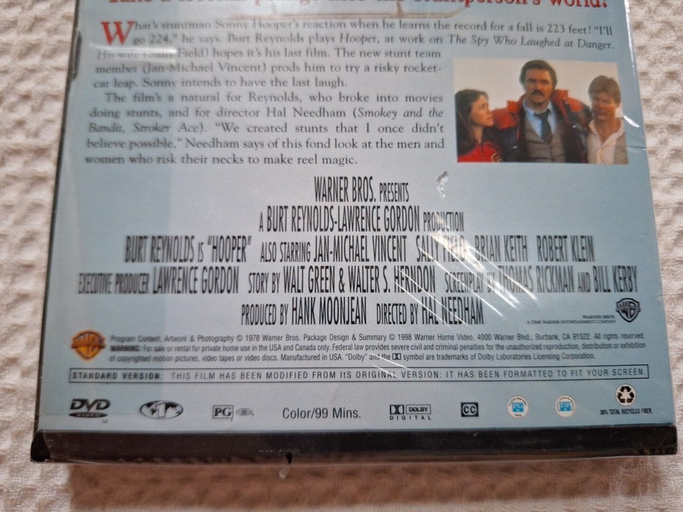 Hooper (DVD, 1998 Full-screen) Burt Reynolds Rare NEW Sealed Free ...