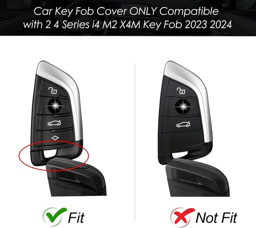 Key Fob Cover Compatible with BMW 2 Series 4 i4 M2 X4M 2023 2024 Black ...