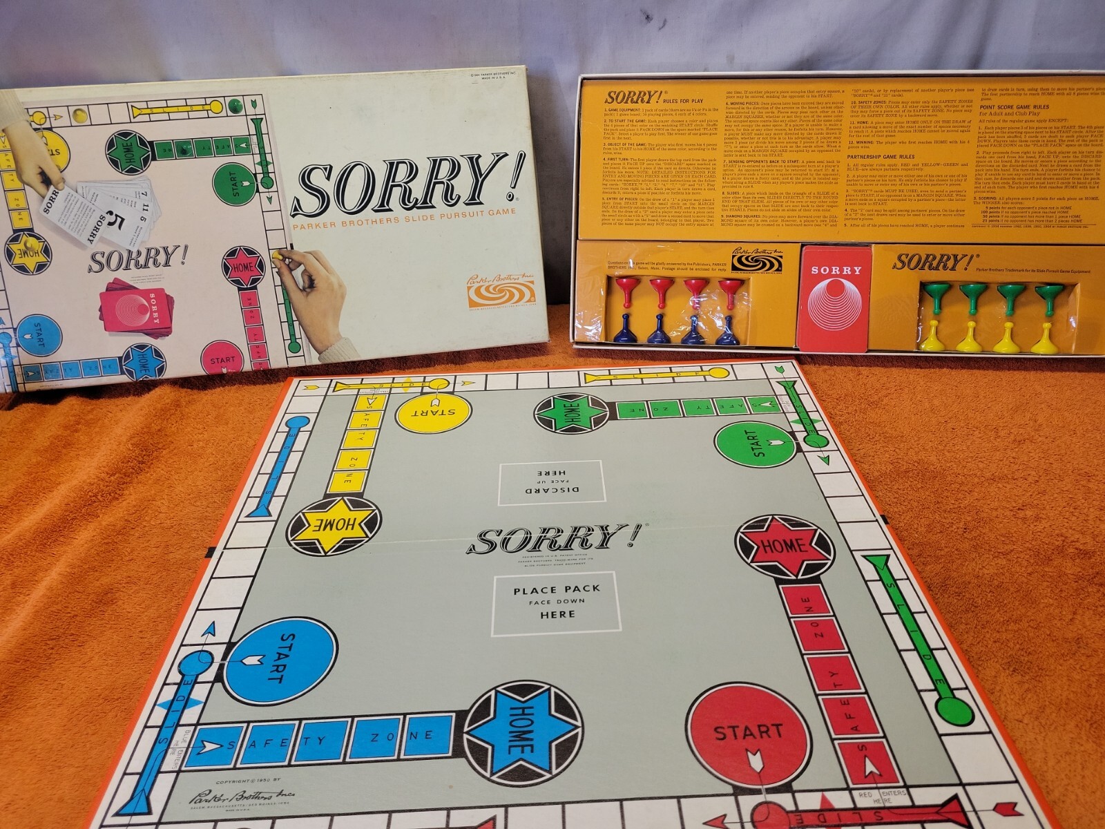T•Vintage 1964 Sorry Board Game Slide Pursuit By Parker Brothers ...