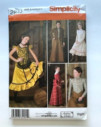 Simplicity 2843 Girls Frontier Costume Pattern sz A (7,8,10,12,14) | eBay